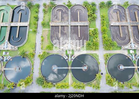 aerial view of Clarifier Tank type Sludge Recirculation in Water ...