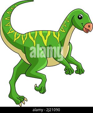 Qantassaurus Dinosaur Colored Cartoon Illustration Stock Vector Image ...