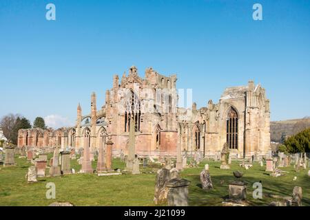Melrose Abbey, Melrose, Scottish Borders, England, UK Stock Photo - Alamy