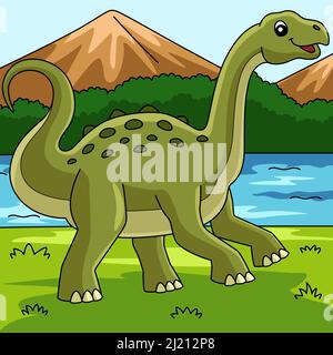 Neuquensaurus Dinosaur Cartoon Colored Clipart Stock Vector Image & Art ...