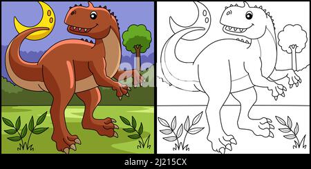 Rajasaurus Coloring Page for Kids Stock Vector Image & Art - Alamy