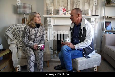Michael Felton with his elderly mother-in-law Nadia, who left Kharkiv ...