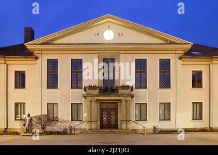 City Hall in the evening, Heiligenhaus, Bergisches Land, Germany ...
