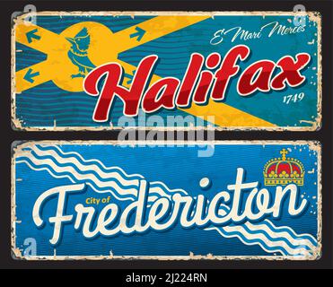 Halifax Canadian city retro travel plate, tin sign, tourist sticker ...