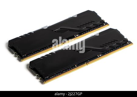 Computer memory modules on the white background Stock Photo - Alamy