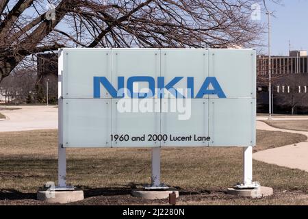 Naperville - Circa March 2022: Nokia Bell Labs facility. Originally the ...