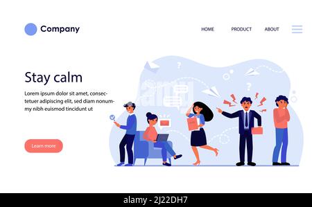 Aggressive leader shouting at scared employees Stock Vector Image & Art ...