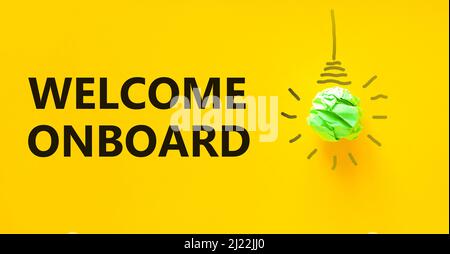 Welcome onboard and support symbol. Concept words Welcome onboard ...