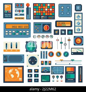 Panels and devices interface, buttons radio set Stock Vector Image ...