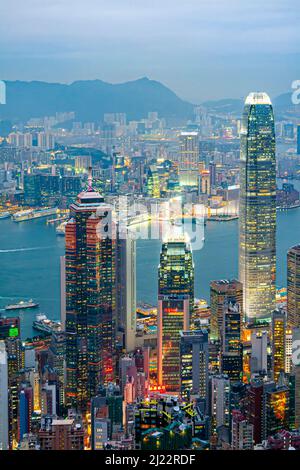 Victoria, Hong Kong - January 5, 2010: Hong Kong view from Victoria ...