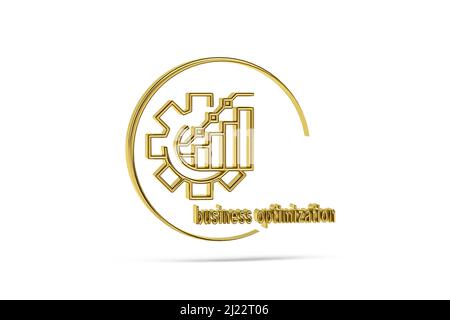Golden 3d business optimization icon isolated on white background - 3d ...