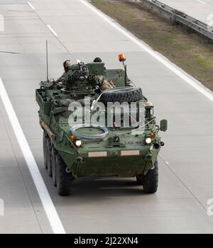 US army military convoy passes in Czech Republic. The Heavy Expanded ...