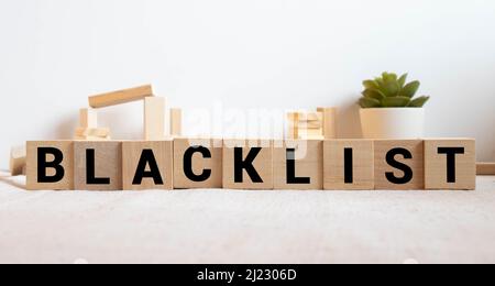 BLACKLIST word made with building blocks, concept Stock Photo - Alamy