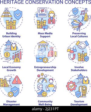 Preservation line icons collection. Conservation, Sustainability ...