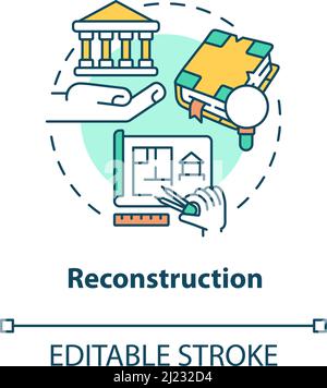 City reconstruction building icon. Outline city reconstruction building ...