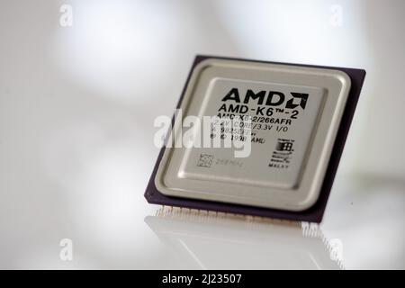 Timisoara, Romania - July 23, 2020: Close-up of a Cyrix 6x86L-PR200+GP ...