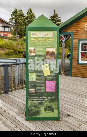 signage for Molly Stark Byway at Route No 9 in Vermont in the green ...