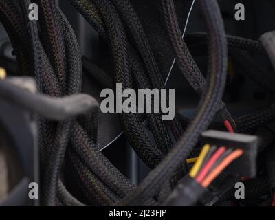 wires in the system unit of the computer. make-up wires from the power ...