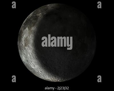 Waning Crescent new moon Stock Photo - Alamy