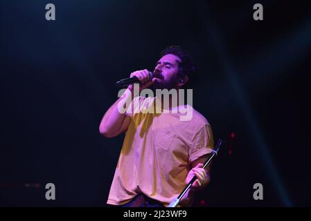 March 29, 2021, Naples, Italy: Tommaso Paradiso Italian singer performs ...