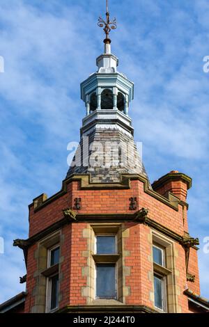The Old Courts, Wigan town center, with blue sky's behind. Built in the ...