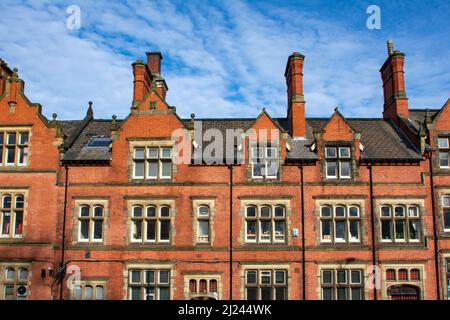 The Old Courts, Wigan town center, with blue sky's behind. Built in the ...