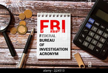 FBI - Federal Bureau of Investigation acronym, concept background Stock ...