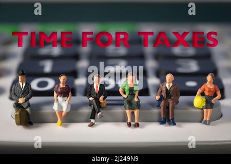 Time for Taxes Planning Money Financial Accounting Taxation Businessman ...