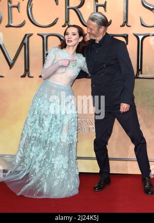 London, UK. Maja Bloom and Mads Mikkelsen at the 'Fantastic Beasts: The ...