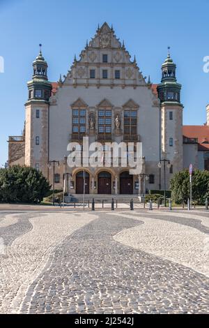Landmarks Poznań, old architecture of the city centre, tenements ...