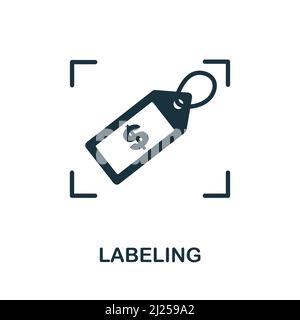 Labeling line icon. Monochrome simple Labeling outline icon for ...
