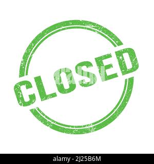 CLOSED text on green grungy vintage rectangle stamp Stock Photo - Alamy