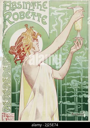 Vintage advertisement for alcohol. Absinthe Robette, Henri Privat ...