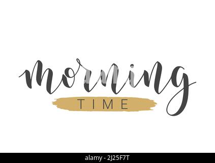 Good Time handwritten lettering with hand drawn decoration. Banner ...