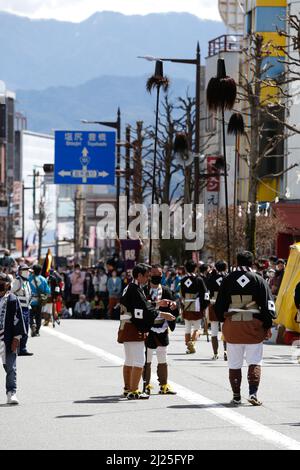 iida, nagano, japan, 2022/27/03, participants in the festival called ...