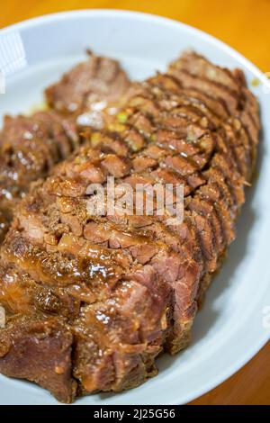 A plate of delicious and mellow sauce beef Stock Photo - Alamy