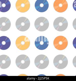 CD seamless background. Retro 90s and 2000s pattern with CD DVD discs ...