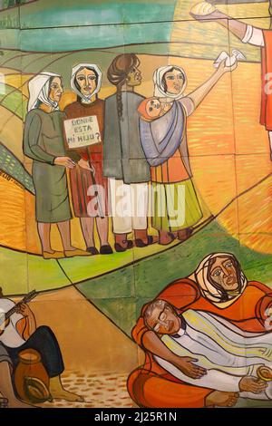 St Peter's cathedral, Riobamba, Ecuador. Mosaic depicting Jesus on the ...