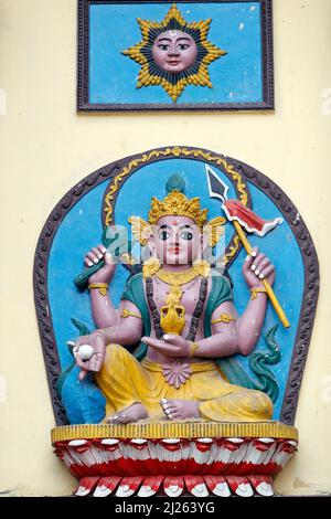 Hindu god Skanda or Murugan, also known as Karttikeya, Subramanya or ...
