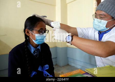 Infirmary in a primary school. Doctor giving medical consultation Stock ...