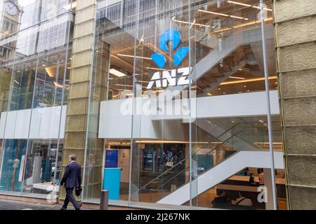 Logo of Australia and New Zealand Bank ANZ, one of the four largest ...