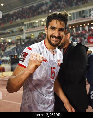 Mohamed Ali Ben Romdhane, second left, scores during the soccer Europa ...