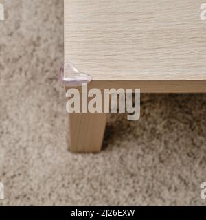 Danger for baby hit the corner of the table. Protect children from home ...