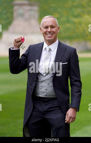 Robert Rinder after receiving his MBE medal from the Prince of Wales ...