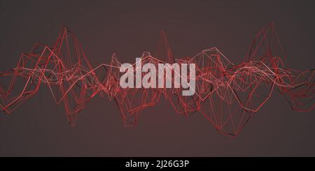 Abstract red plexus technology science on rotating sphere concept Sphere. Digital technology ...