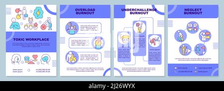 Burnout brochure template. Emotional exhaustion. Stress. Flyer, booklet ...