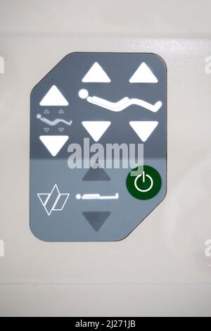 adjustable Hospital bed remote control panel. icons and buttons ...