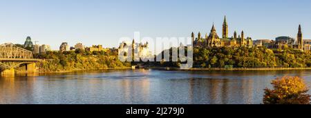 A panoramic view of parliament hill in capital city Ottawa, Ontario ...