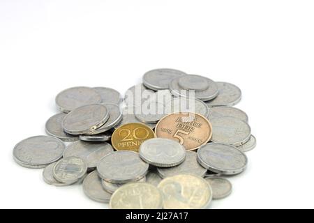 GDR money against white background Stock Photo - Alamy