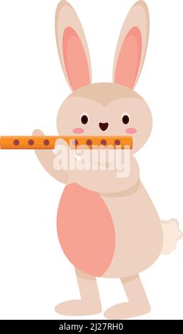 Rabbit playing flute illustration, vector Stock Vector Image & Art - Alamy